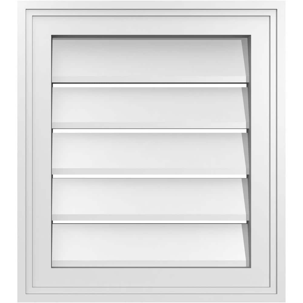 Ekena Millwork 16 in. x 18 in. Vertical Surface Mount PVC Gable Vent ...