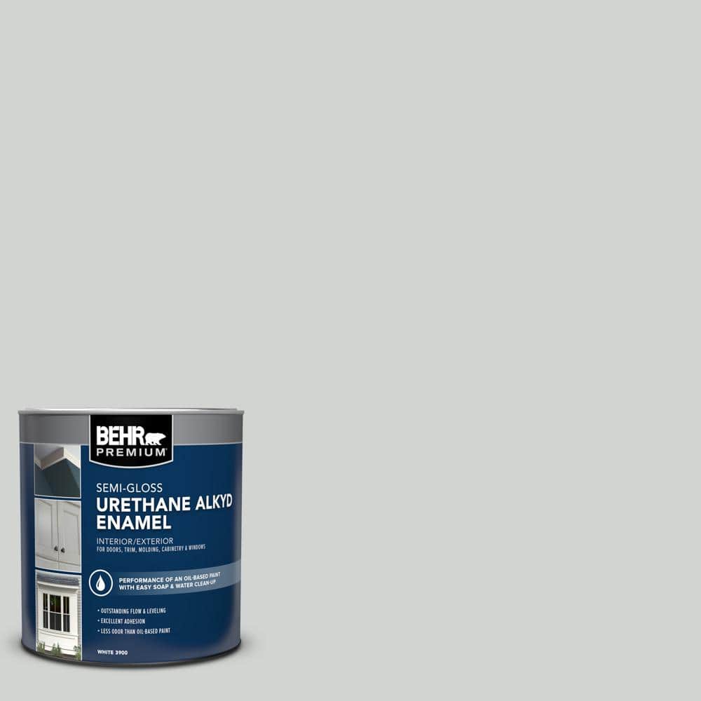 BEHR PREMIUM 1 qt. #PPU26-11 Platinum Urethane Alkyd Semi-Gloss Enamel ...
