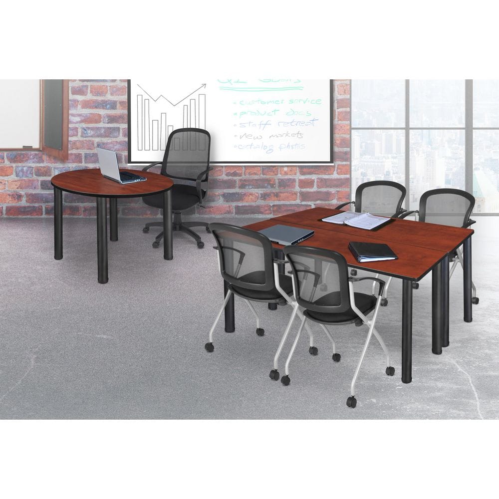 Regency Kee 72 in x 24 in. Cherry Top Training Seminar Table Desk ...