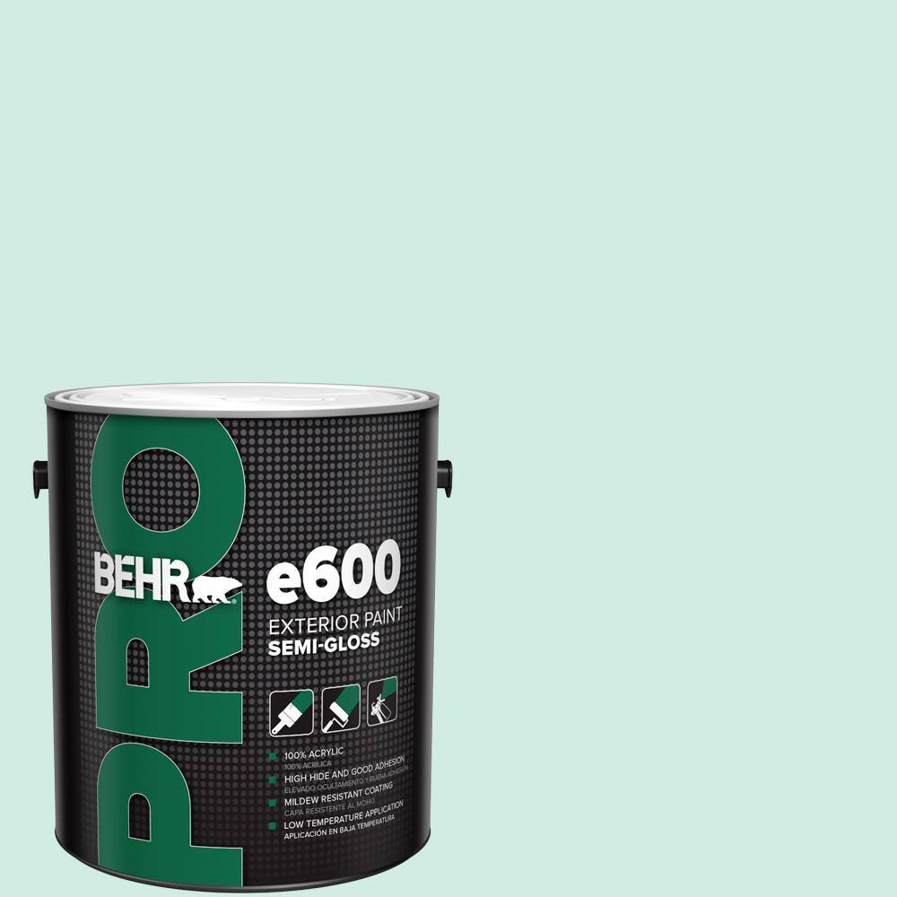 BEHR PRO 1 gal. #HDC-MD-19 Soft Mint Semi-Gloss Exterior Paint PR67001 ...