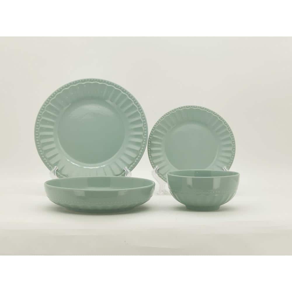 Home Decorators Collection Bead Edge 16-Piece Stoneware Dinnerware Set ...