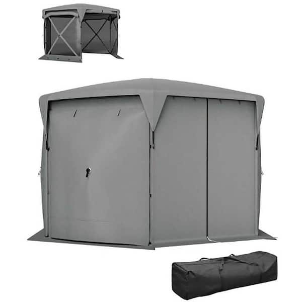Tenleaf 11.3 ft. x 11.3 ft. Gray Pop Up Outdoor Gazebo with Removable ...