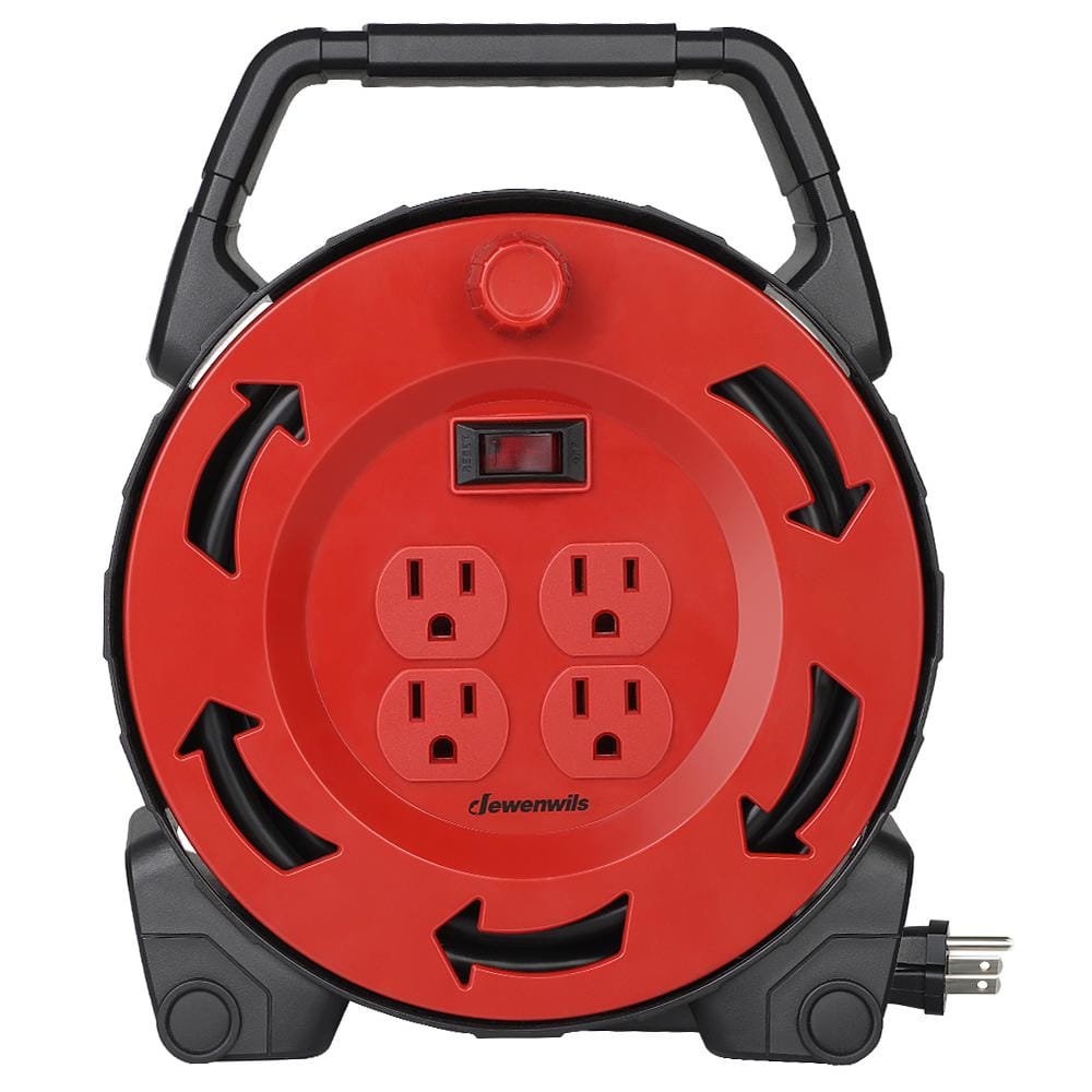 DEWENWILS 30 ft. 16/3 SJTW 10 Amp Retractable Extension Cord Reel with ...