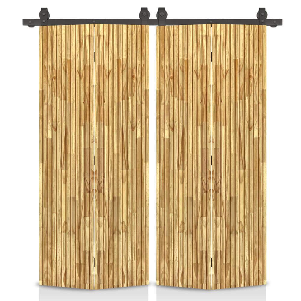 CALHOME Japanese Series 44 in. x 84 in. Hollow Core Weather Oak Pine ...