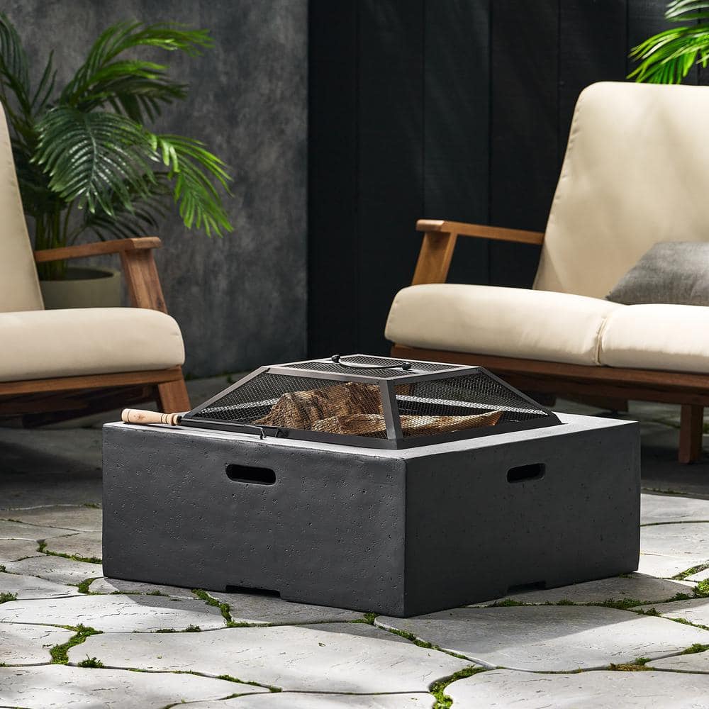 ToolCat 29 in. Square MGO Portable Wood Burning Fire Pits in Dark Grey ...