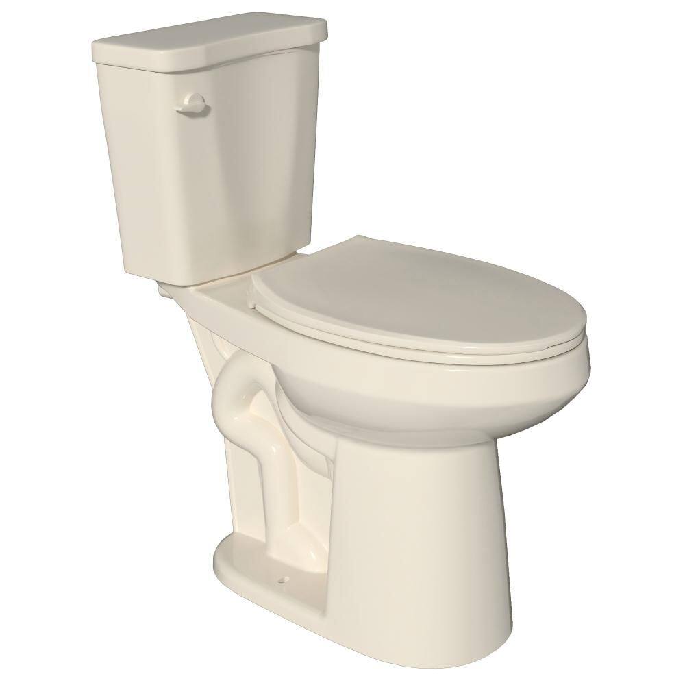 HOMLYLINK 19 in. ADA Height Two-Piece Bone Toilet 1.28 GPF Single Flush ...