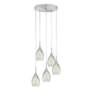Albany 60-Watt 19 in. 5-Light Brushed Nickel Cord Pendant Light Onyx ...