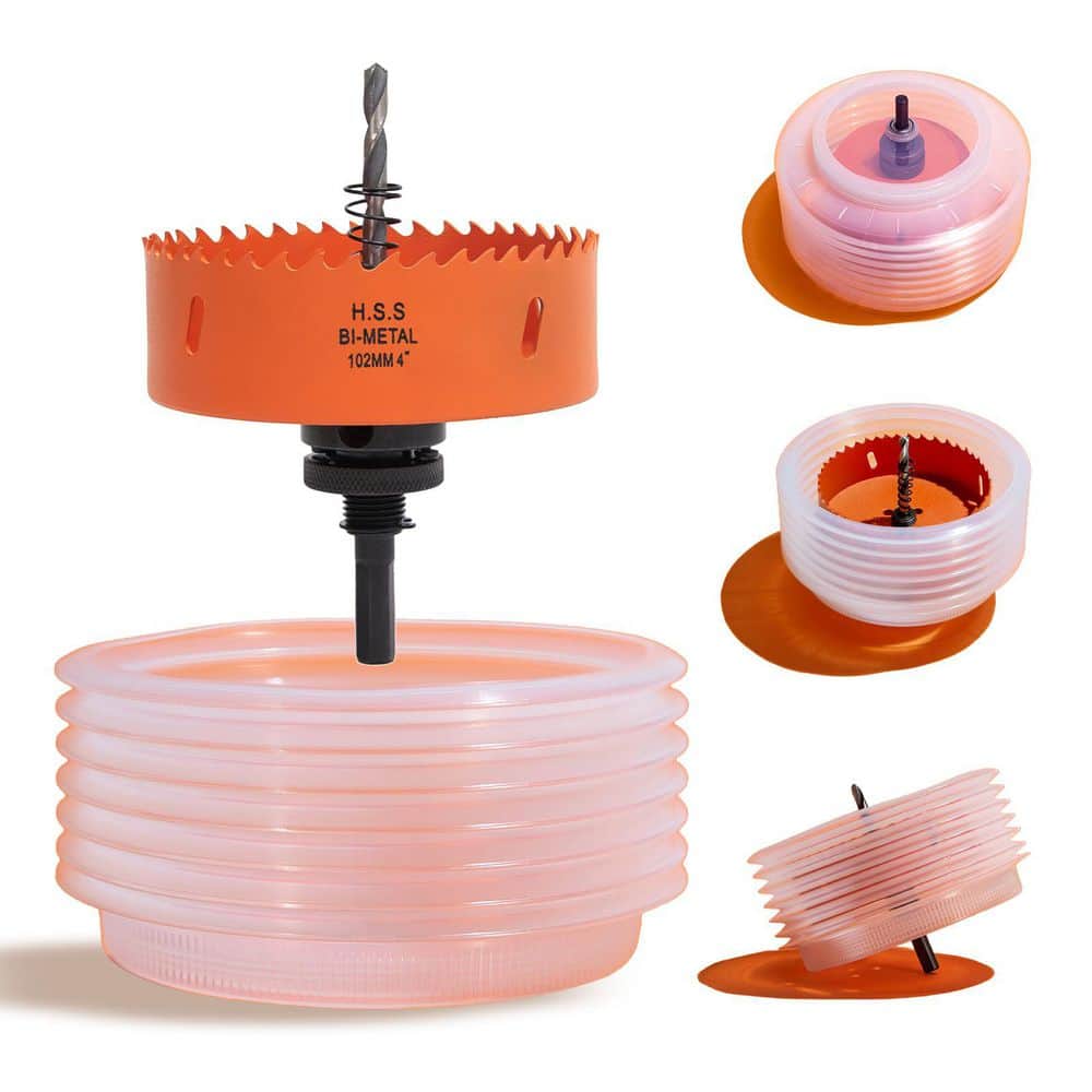 MYWISH 4 Hole Saw for Recessed Lights, 4 in. Hole Cutter with Dust Bowl Catcher for LED Recessed ...