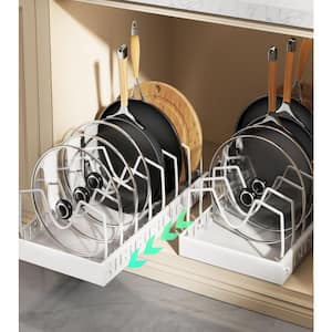 Wudkey 2-Pack Black Carbon Steel Standing Pull Out Pot Rack Under ...