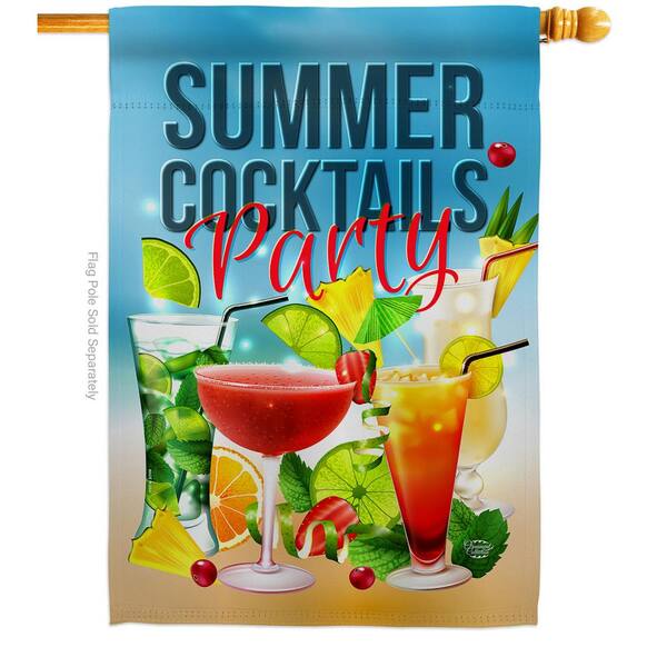 Ornament Collection 28 in. x 40 in. Cocktail Party Beverages House Flag ...