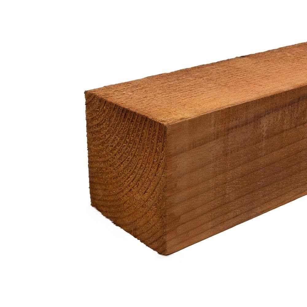 6 in. x 6 in. x 8 ft. Redwood Timber Appearance Grade Cedar Board Non ...