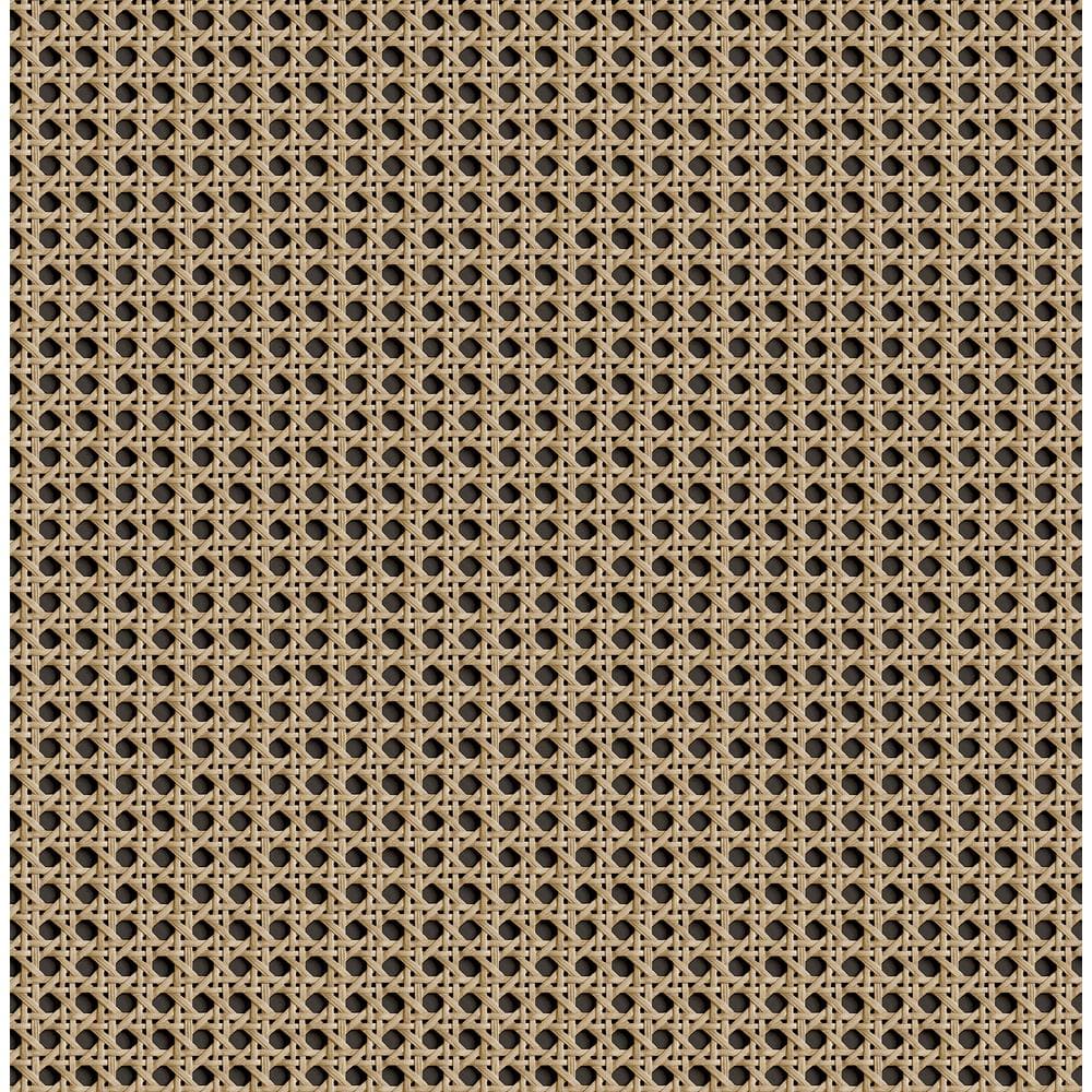 NuWallpaper Honey Brown Rattan Caning Peel and Stick Wallpaper Sample ...