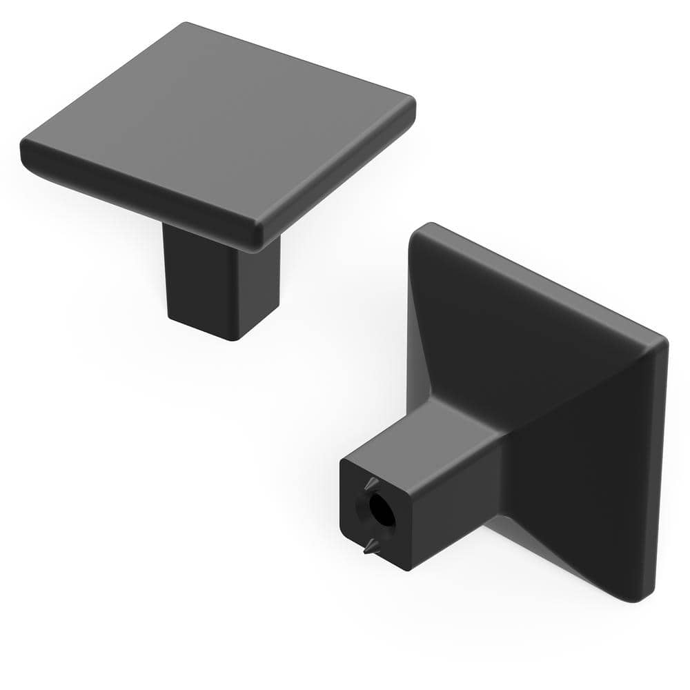 HICKORY HARDWARE Skylight Collection Knob 1-1/4 in. Square Matte Black ...
