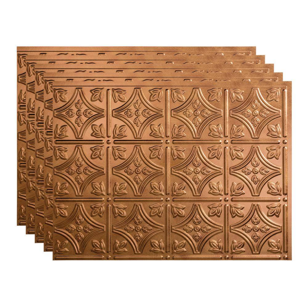 Fasade 18 in. x 24 in. Traditional #1 Antique Bronze Vinyl Backsplash ...
