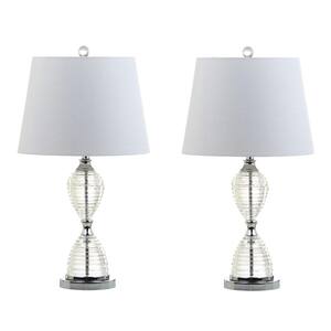JONATHAN Y Xia 21 in. Blue Ceramic/Iron Classic Modern LED Table Lamp ...