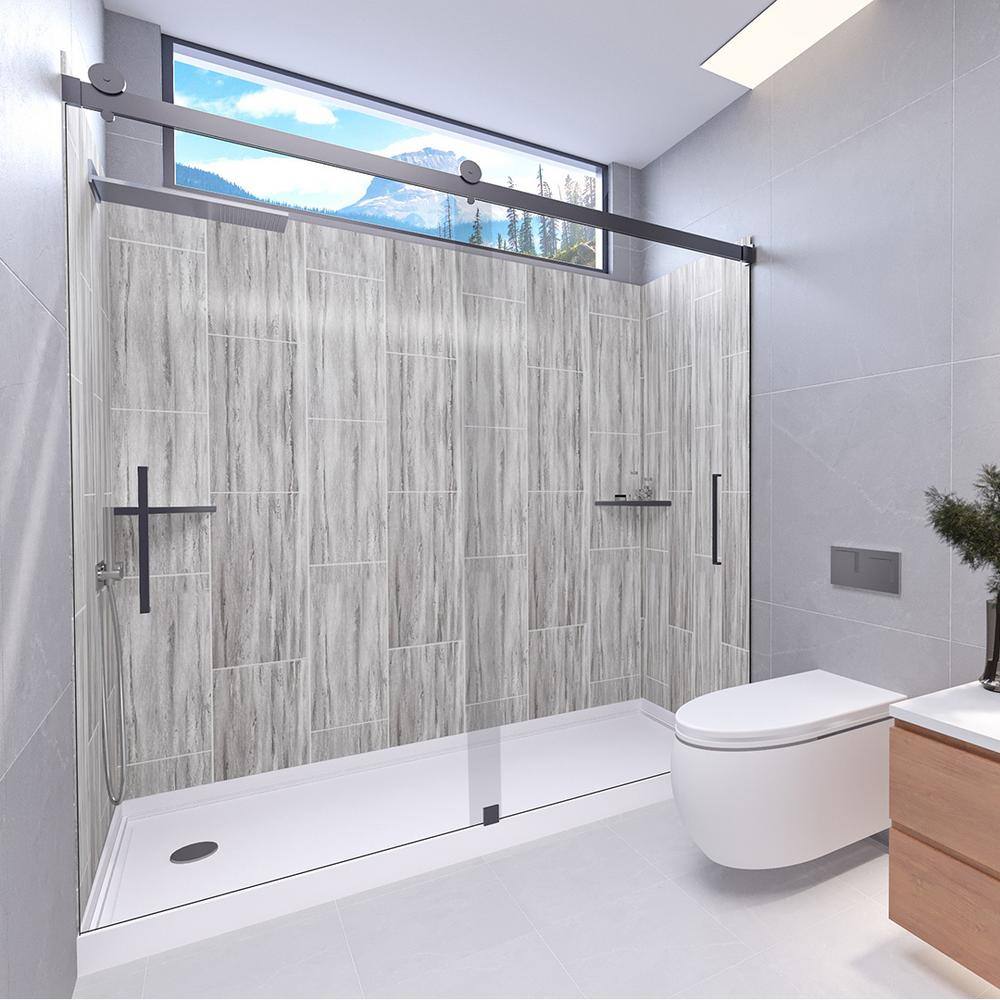 NuVo Driftwood-Tetherow 60 in. x 32 in. x 83 in. Base Wall Door ...