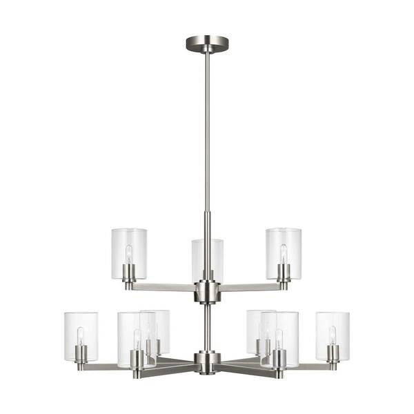 Generation Lighting Fullton 9-Light Brushed Nickel Chandelier with ...