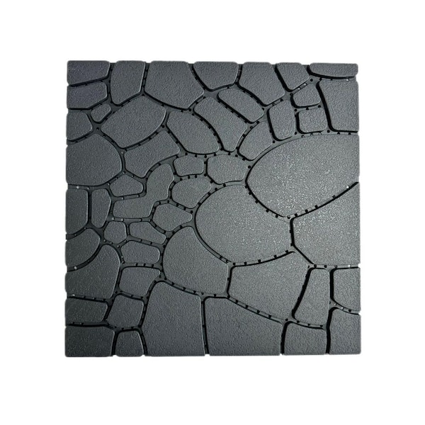Plastic Stone Texture 1 ft. x 1 ft. Patio Deck Tiles, DIY Module ...
