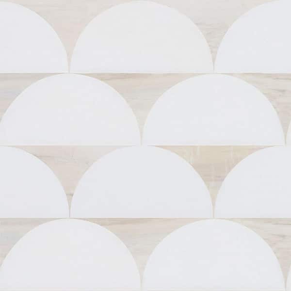 Ivy Hill Tile Halfmoon Sabbia 8.97 in. x 11.96 in. Polished Marble ...