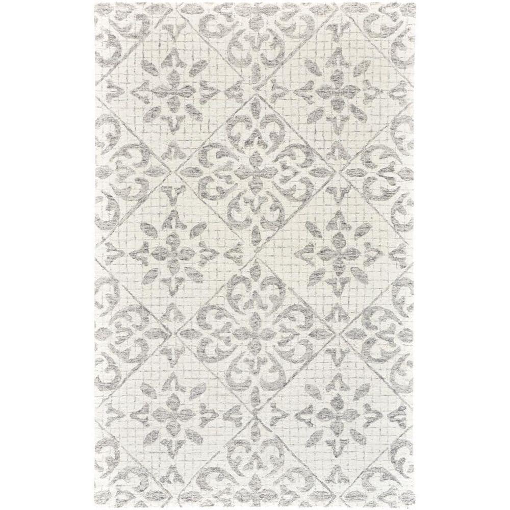 HomeRoots 5 X 8 Ivory, Gray Floral Area Rug 2000566116 - The Home Depot
