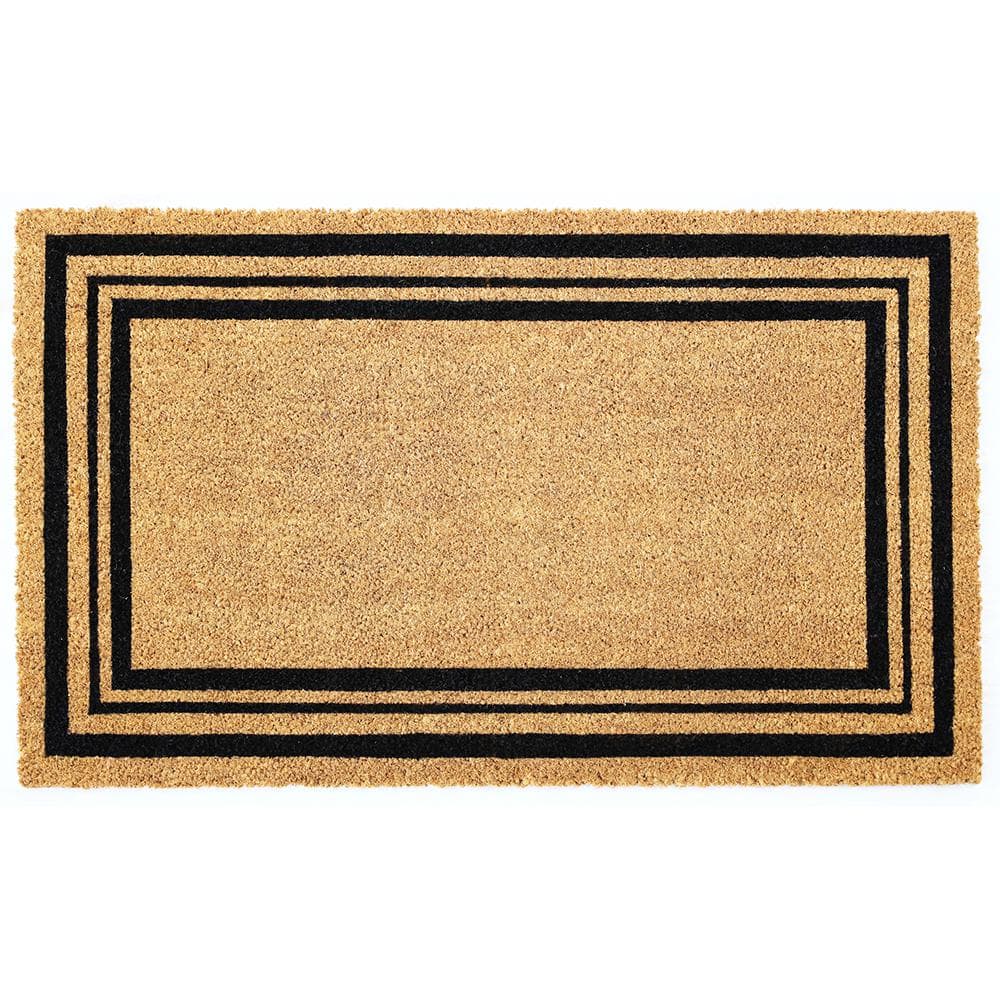 StyleWell Black Border 18 in x 30 in Coir and vinyl Door Mat kera ...