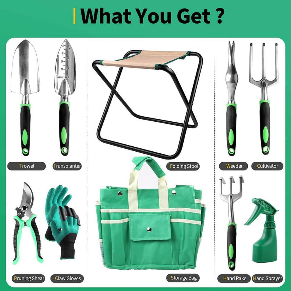 9-Piece All-in-One Garden Tool Set B08CTG3S7C - The Home Depot