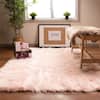Super Area Rugs Serene Silky Faux Fur Fluffy Shag Rug Light Pink 3' x 5 ...