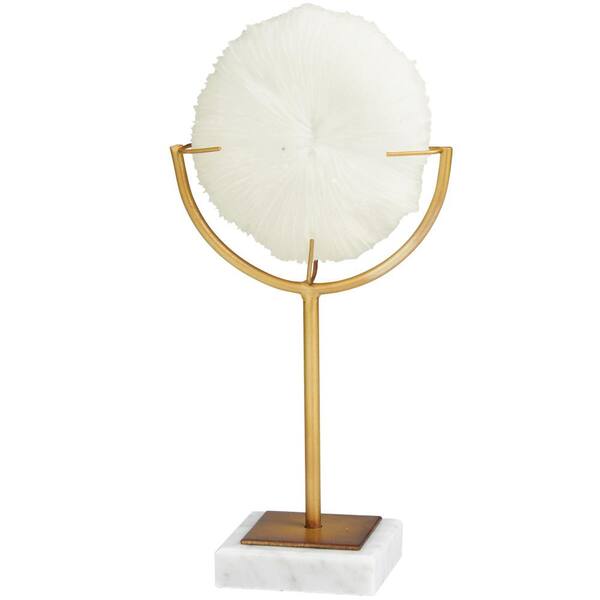 Litton Lane 3 in. x 11 in. Cream Polystone Handmade Coral Sculpture ...