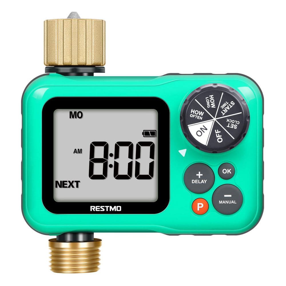 Programmable Battery Powered Sprinkler Timer with Brass Inlet and ...