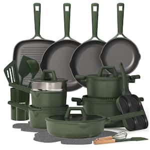 Adrinfly 17-Piece Assorted Granite Non-Stick Pots and Pans Cookware Set ...