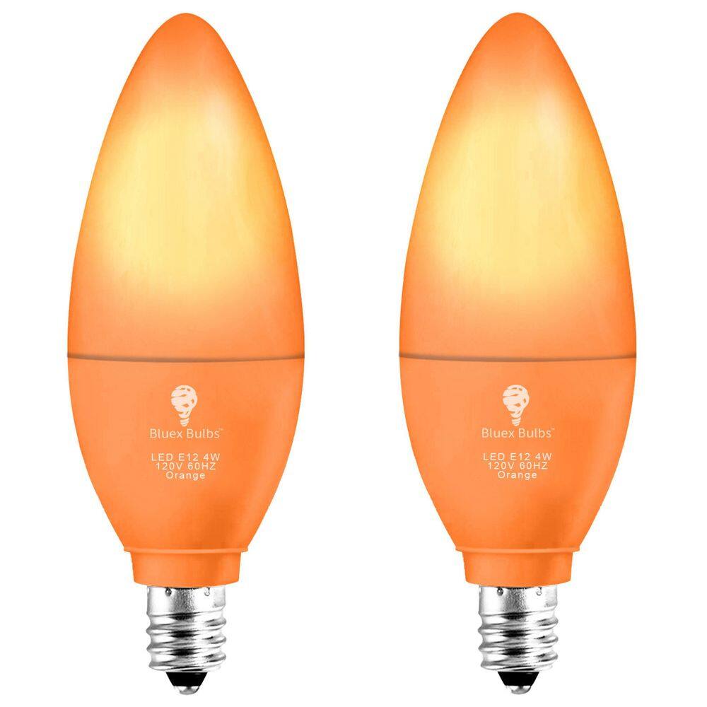 BLUEX BULBS 40-Watt Equivalent B11 Decorative LED Light Bulb in Orange ...