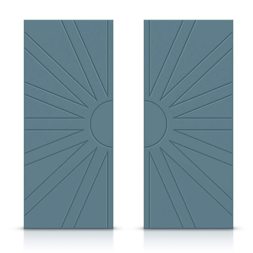 CALHOME 48 in. x 84 in. Hollow Core Dignity Blue Stained Composite MDF ...