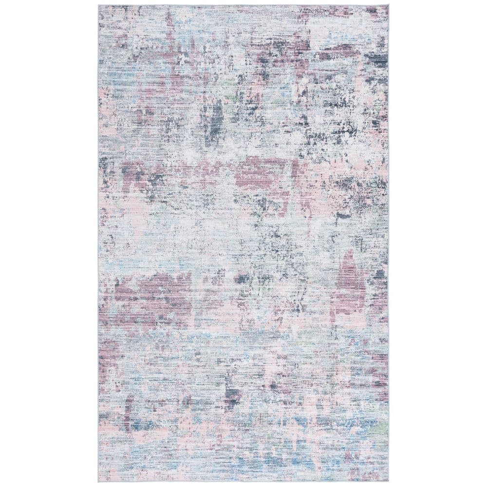 SAFAVIEH Malibu Plum/Green 9 ft. x 12 ft. Machine Washable Patchy ...