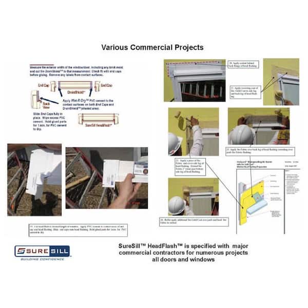 SureSill 1-3/8 in. x 42 in. PVC Sloped Head Flashing Kit for Single ...