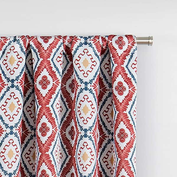 Red Patterned Blackout Curtains