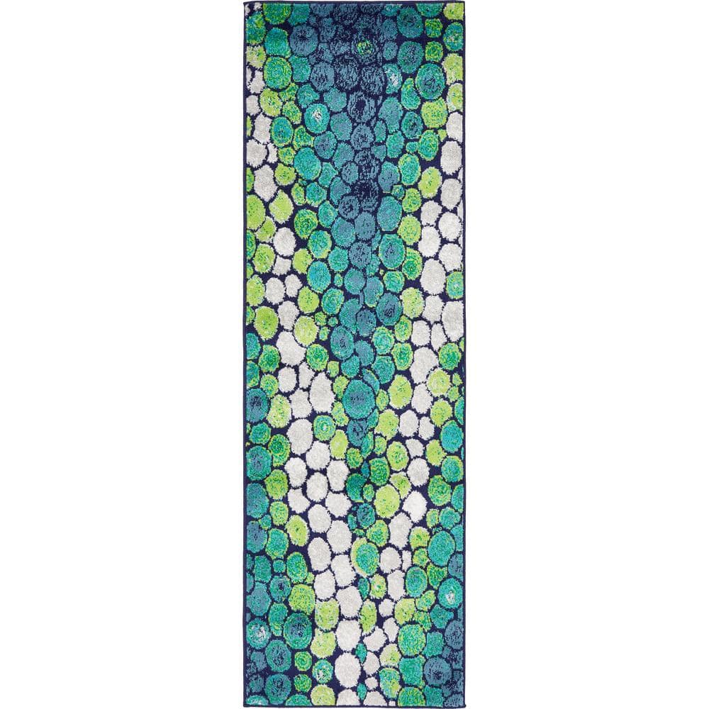 Unique Loom Metro Pebbles Light Green 2' 0 x 6' 7 Runner Rug 3133892 ...