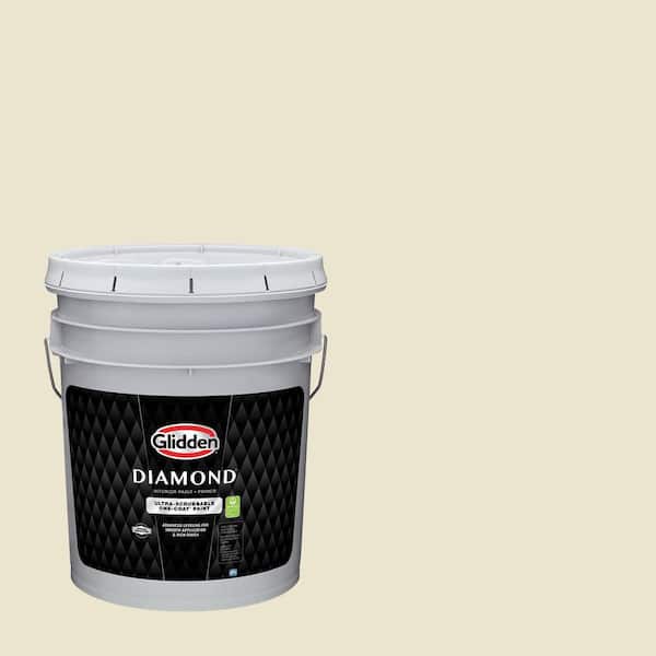 Glidden Diamond 5 gal. PPG1104-2 Abbey White Ultra-Flat Interior Paint ...