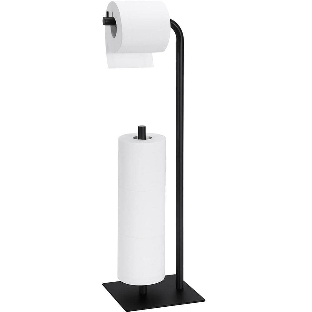 Oumilen Freestanding Metal Toilet Paper Holder Stand, Black LT-BFE207 ...