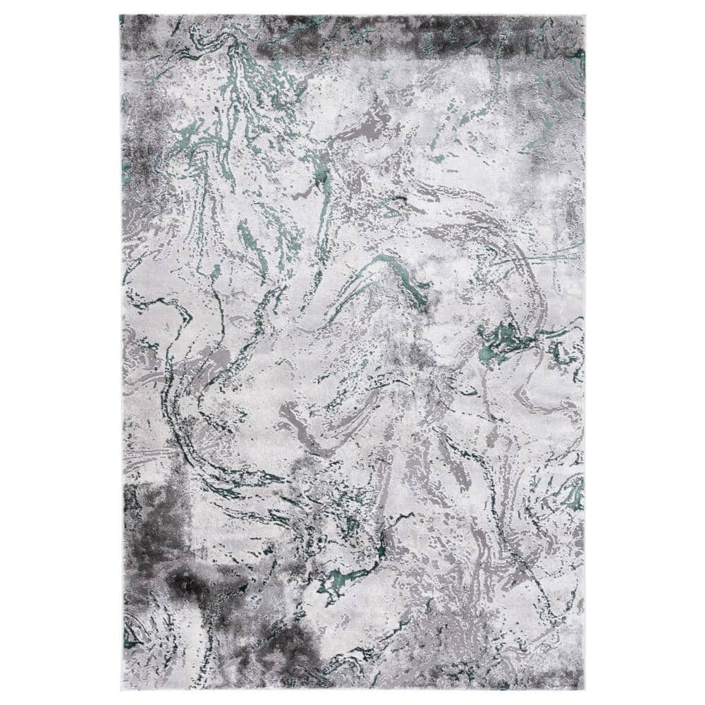 SAFAVIEH Craft Gray/Green 5 ft. x 8 ft. Abstract Marble Area Rug ...