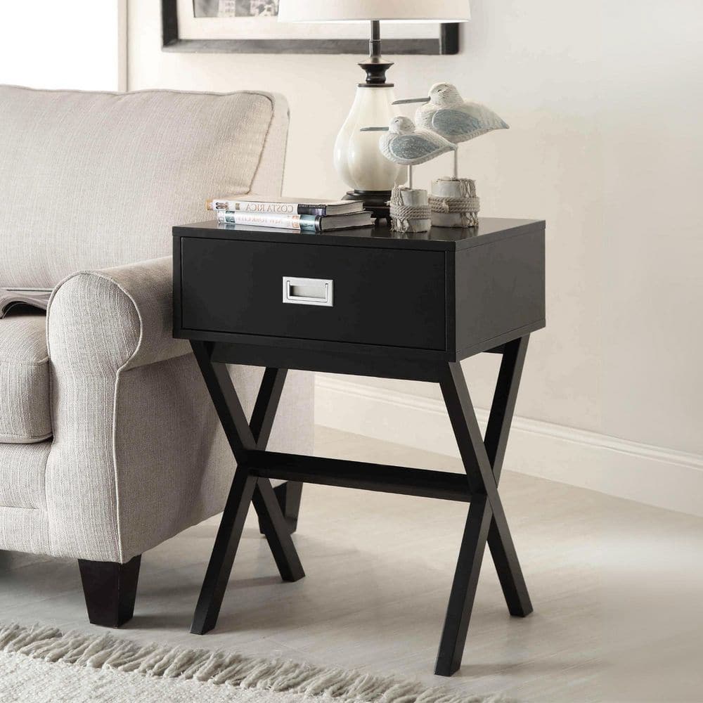 Convenience Concepts Designs2Go 26 in. Black Landon End Table S20-125 - The Home Depot
