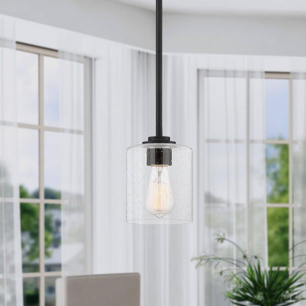 Designers Fountain Logan 60-Watt 1-Light Matte Black Transitional ...