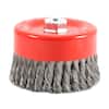 Forney 6 in. x 5/8 in.-11 Threaded Arbor Knotted Wire Cup Brush 72756 ...