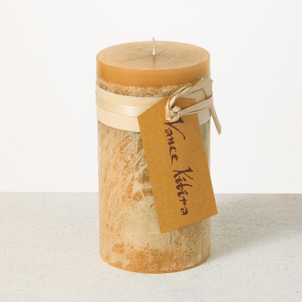 Vance Kitira 8 in. Brown Sugar Timber Pillar Candle CT448BS - The Home ...