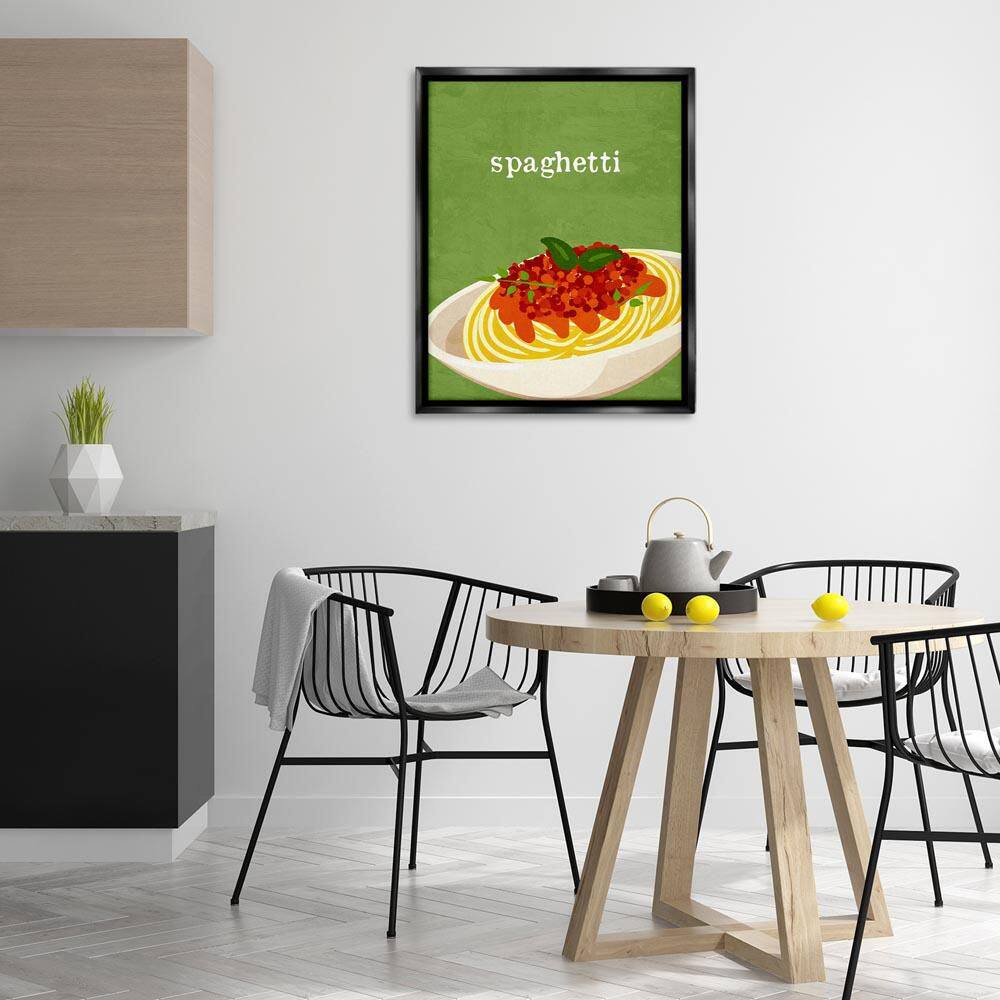 Stupell Industries Spaghetti Italian Cuisine by Kim Allen Black Floater ...