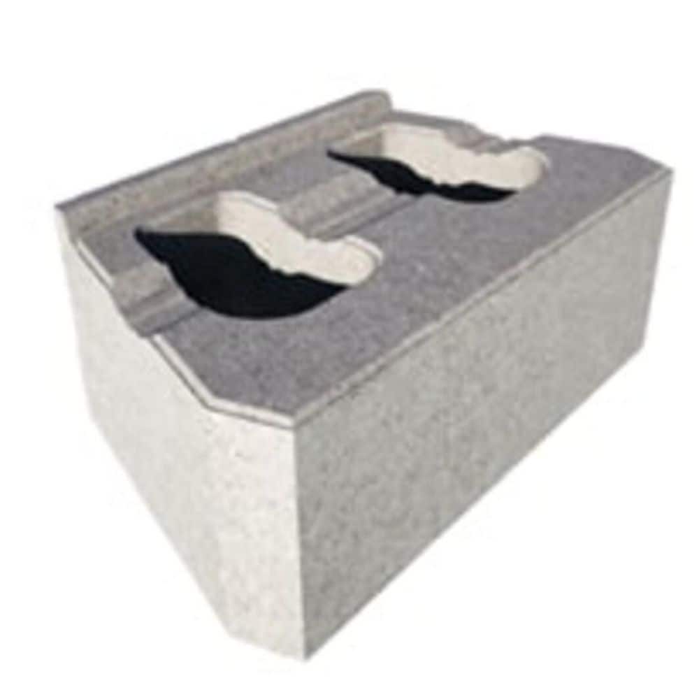 Oldcastle 16 in. x 6 in. x 9 in. Gray Charcoal Smooth Concrete ...