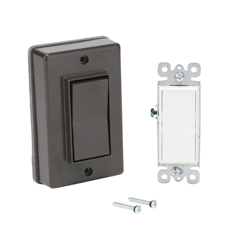 Commercial Electric 1-Gang Metal Weatherproof Single Decorator Switch ...