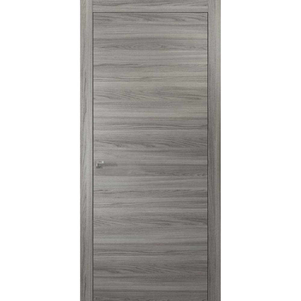 Sartodoors 0010 24 in. x 80 in. Flush No Bore Grey Matte Finished Pine ...
