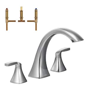 MOEN Voss 8 in. Widespread 2-Handle High-Arc Bathroom Faucet Trim Kit in Chrome (Valve Not ...