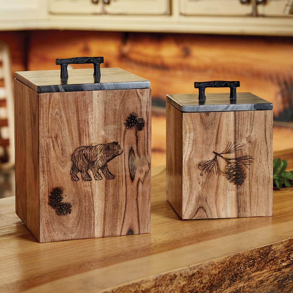 Park Designs Rustic Wood Large Canister 8599-809 - The Home Depot