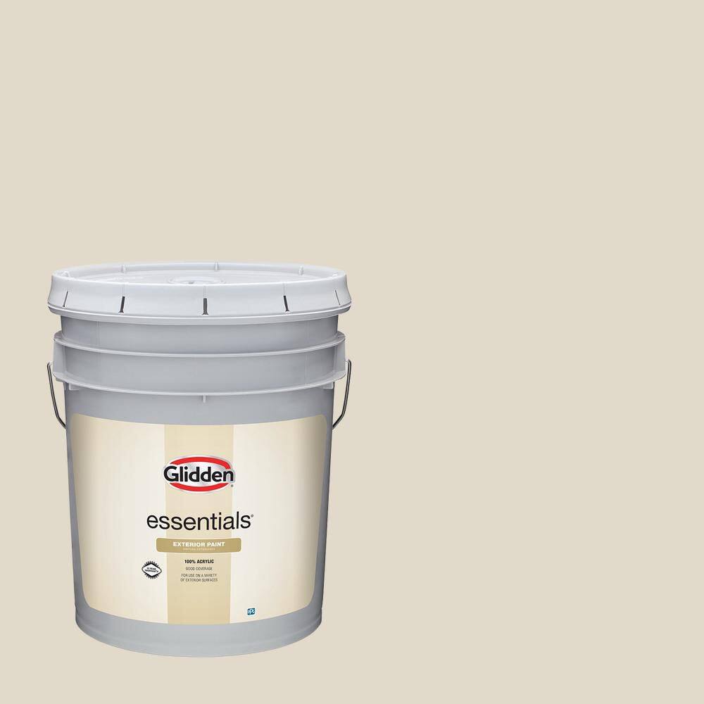 Glidden Essentials 5 gal. PPG1024-2 Antique White Satin Exterior Paint ...